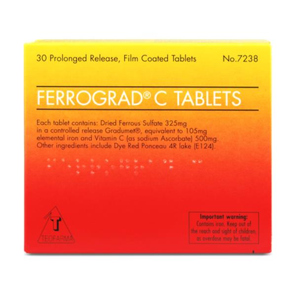 Ferrograd C Prolonged Release Tablets 30 Pack - Iron with Vitamin C ...