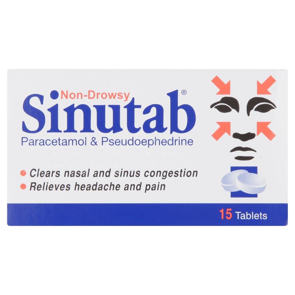 Sinutab Non-Drowsy 15 Tablets - Sinus & Allergy Relief – McGorisks ...